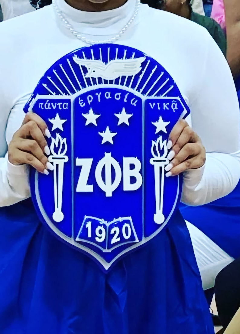 15 Inch Zeta Phi Beta Shield Sign, Handmade Sorority Sign, Women's ...