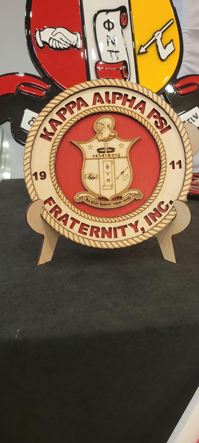 Kappa Alpha Psi Circle Seal | Wooden Fraternity Crest Display | Greek ...