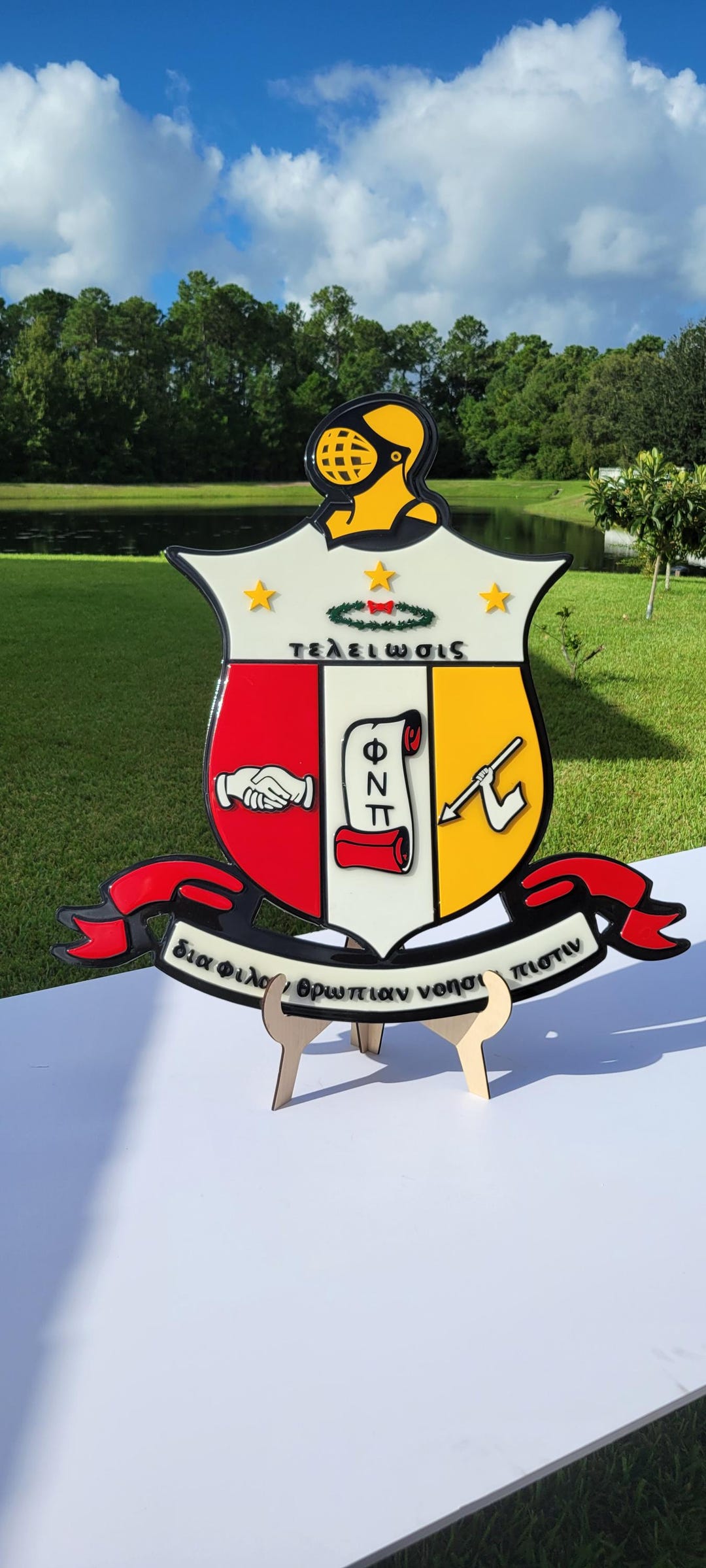 Kappa Alpha Psi Fraternity Coat of Arms | 22-inch Handcrafted Wood Art ...