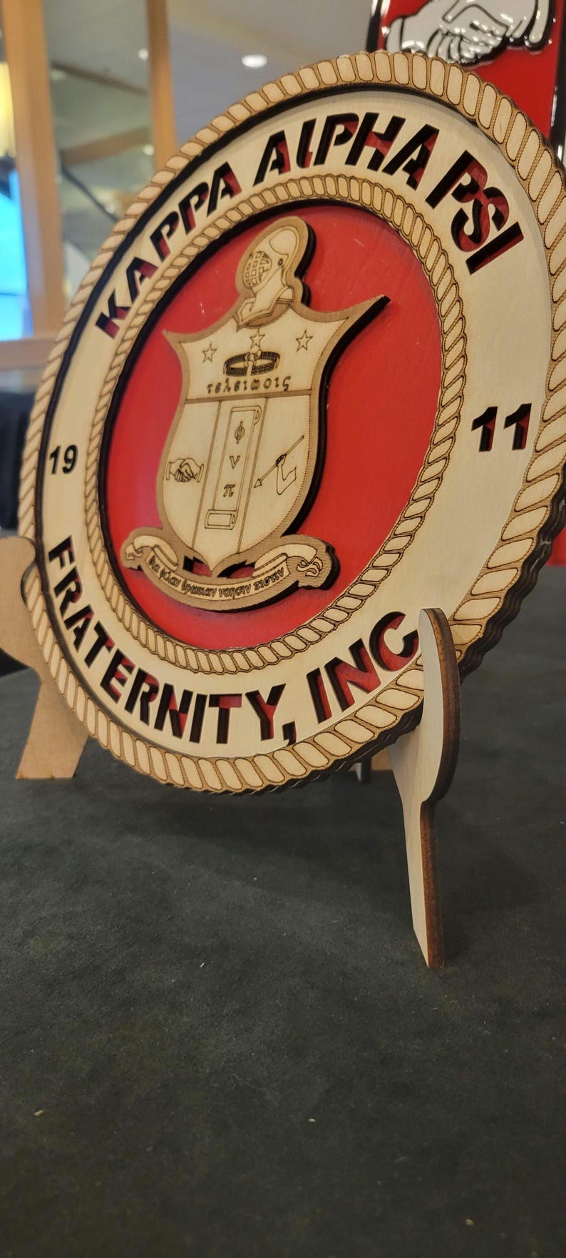 Kappa Alpha Psi Circle Seal | Wooden Fraternity Crest Display | Greek ...