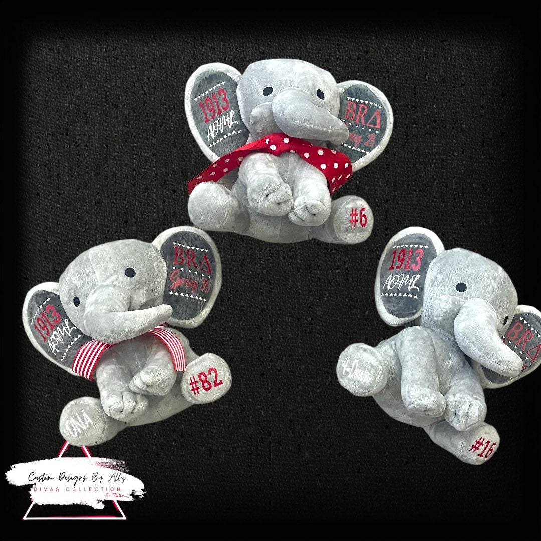 Custom Plush Delta Sigma Theta Personalized Elephant 2 - Etsy