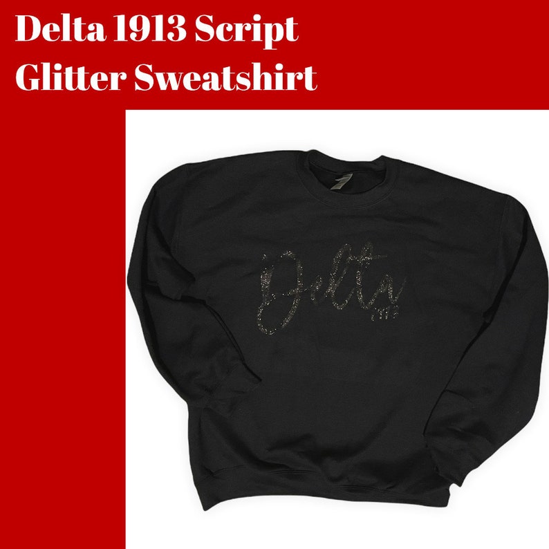 Delta Sigma Theta Glitter Script Sweatshirt - Etsy