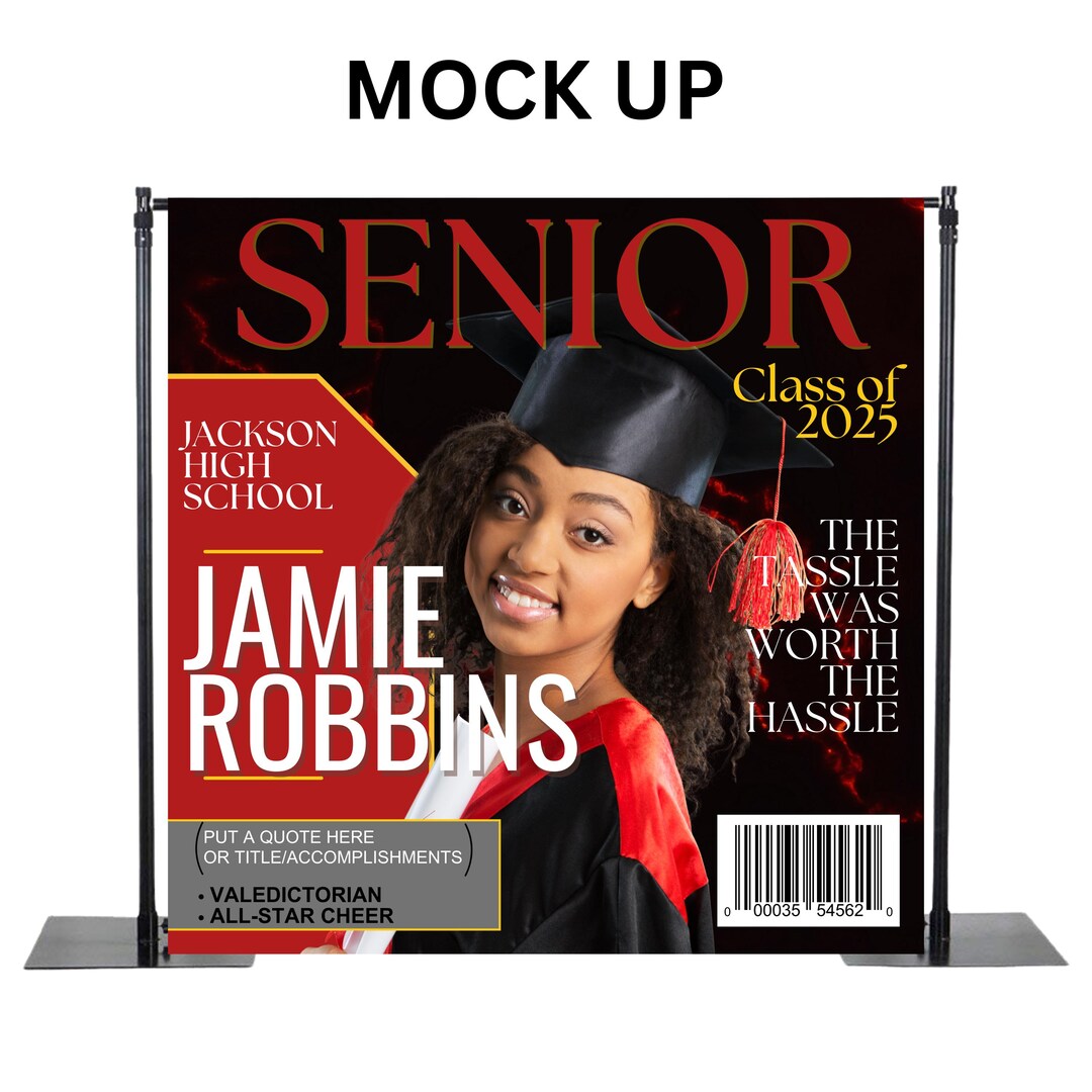 Custom Senior Magazine Cover Backdrop - Etsy