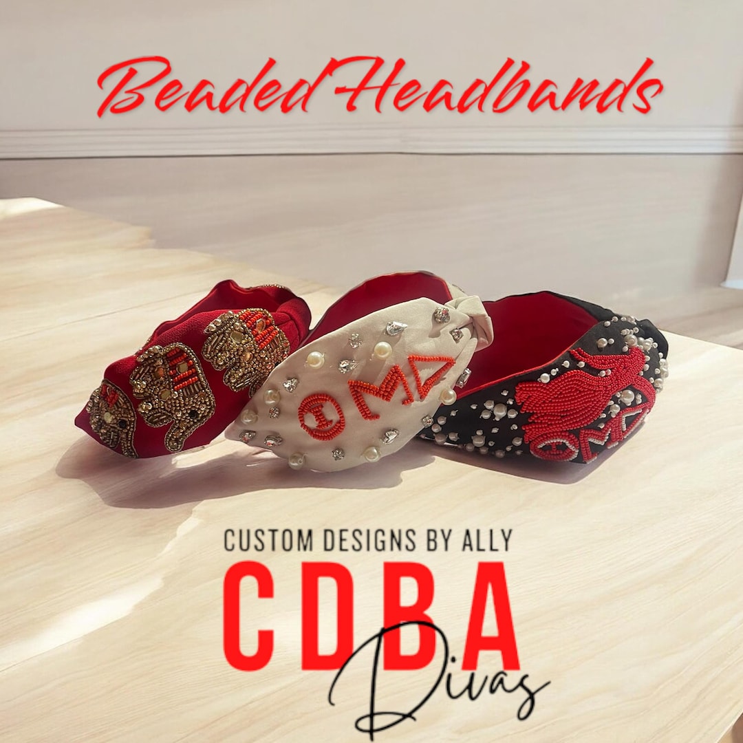 Handbeaded Delta Sigma Theta Headbands - Etsy