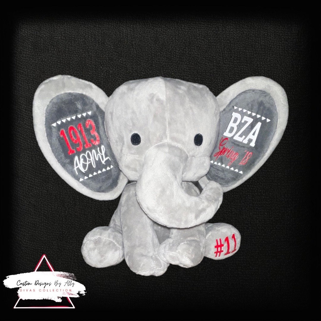 Custom Plush Delta Sigma Theta Personalized Elephant 2 - Etsy