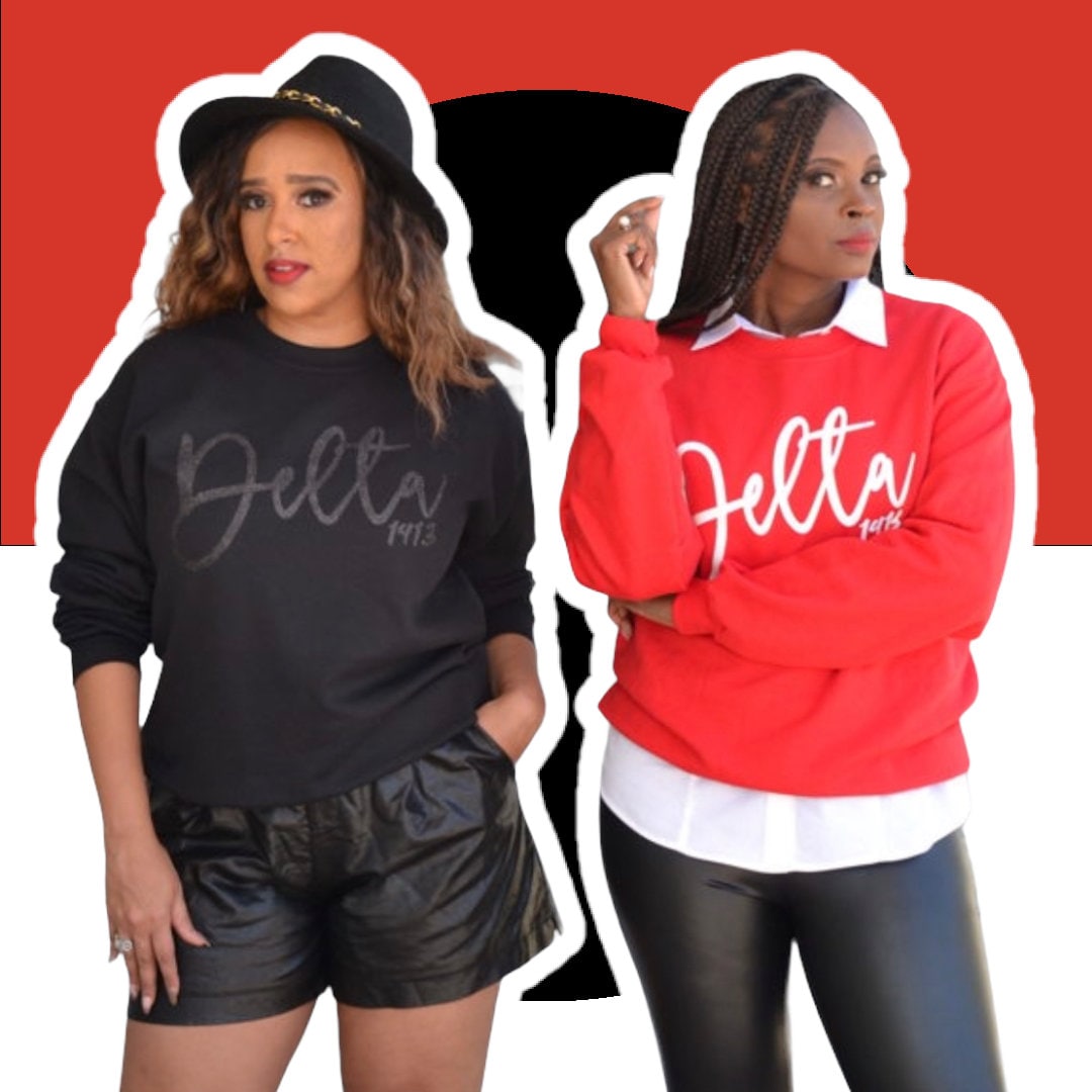 Delta Sigma Theta Glitter Script Sweatshirt - Etsy