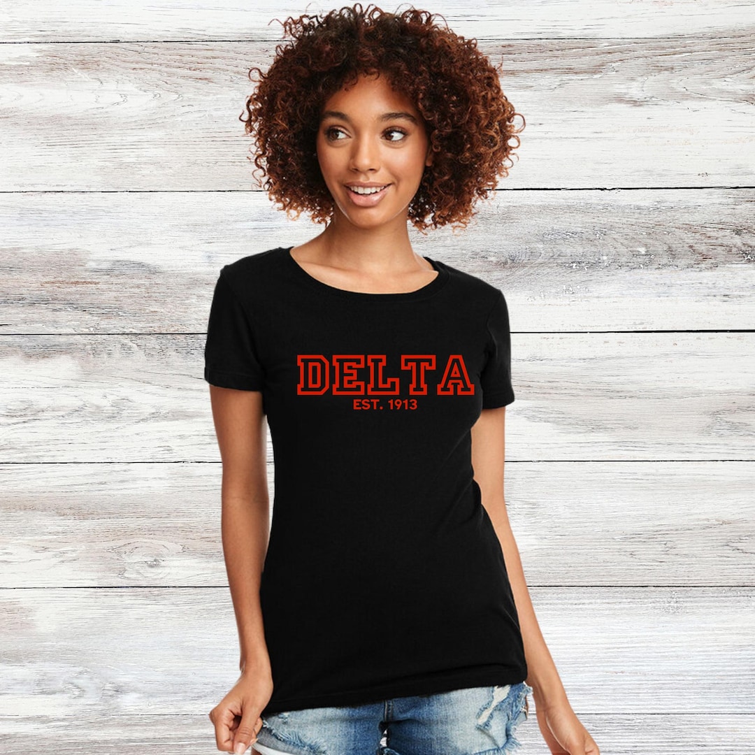 Delta Block Letter Tee - Etsy