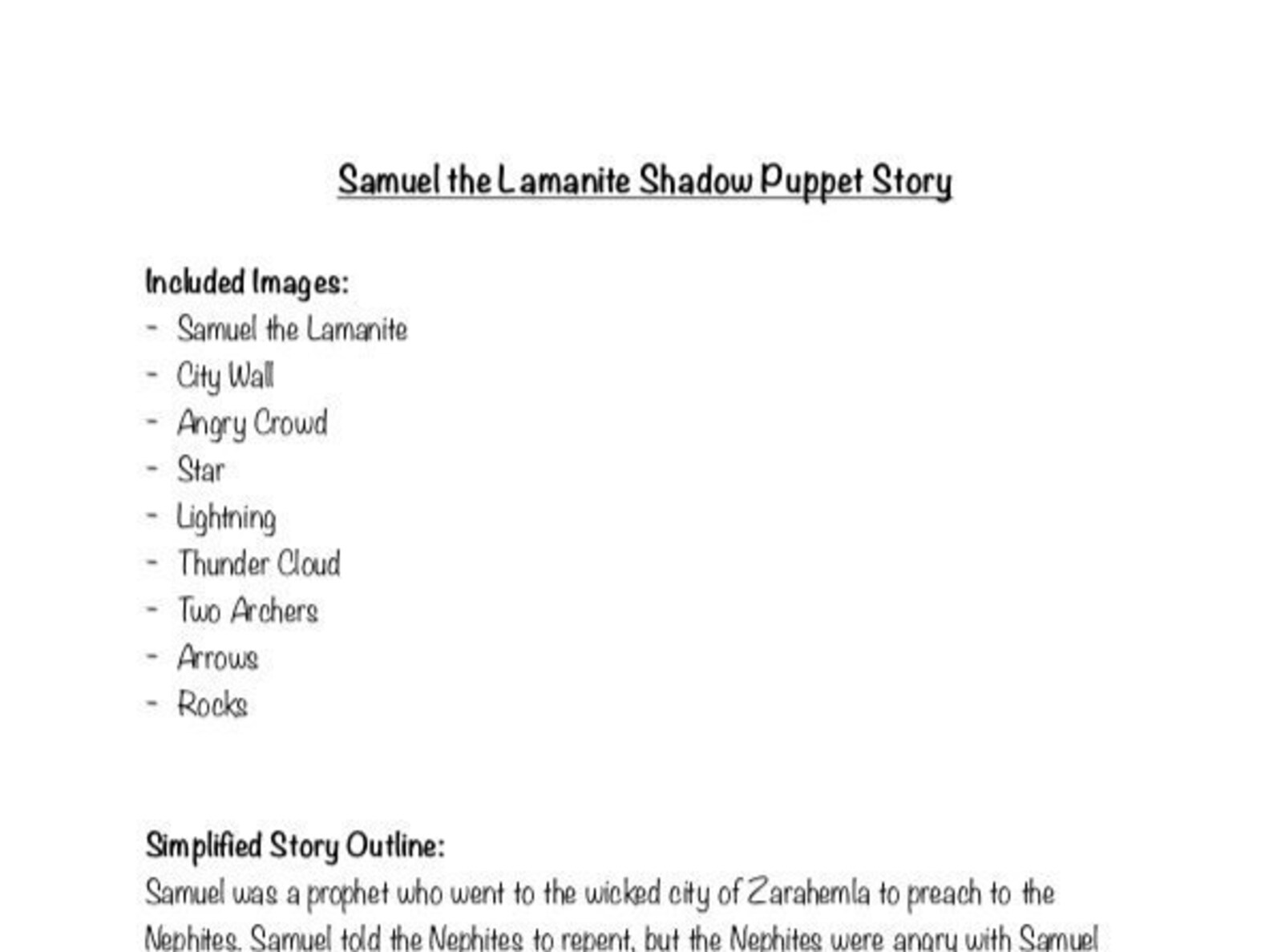 Samuel the Lamanite Shadow Puppet SVG Cut File - Etsy