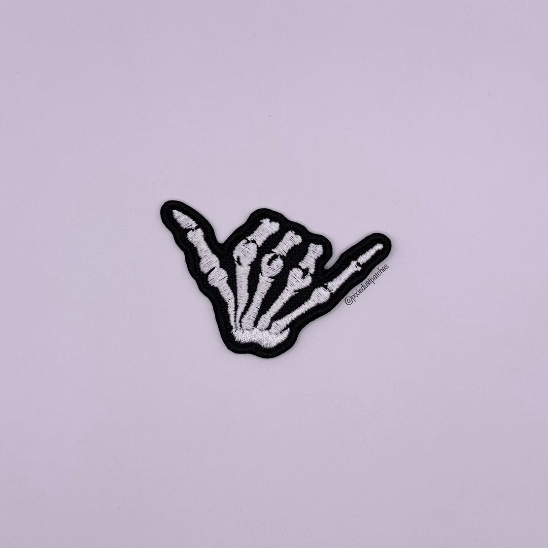 Skeleton Hand Sign Patch Iron on or Sew On - Etsy