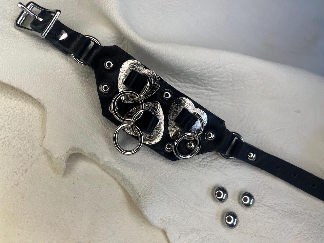 Studded Bondage Concho Snake Printed Cuff - Etsy