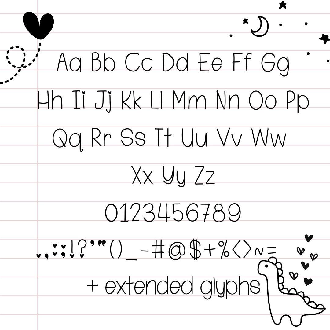 Lala Girl Handwritten Font Simple Font Otf Goodnotes Font Canva