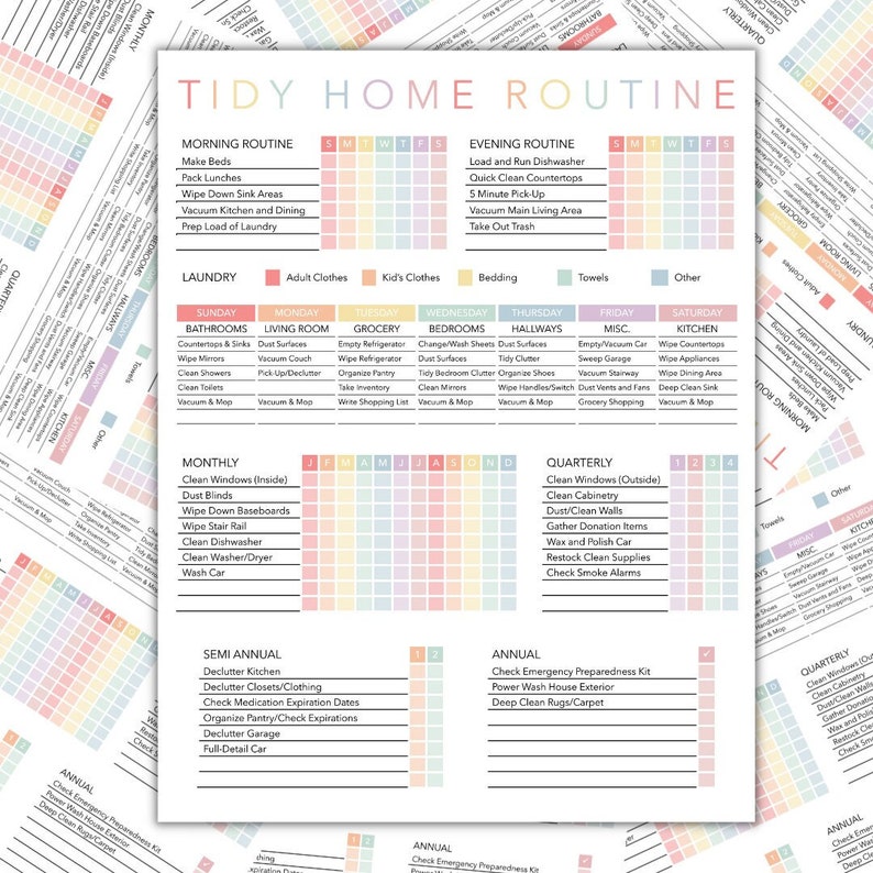 EDITABLE Cleaning Schedule, Tidy Home Routine, Cleaning Checklist ...