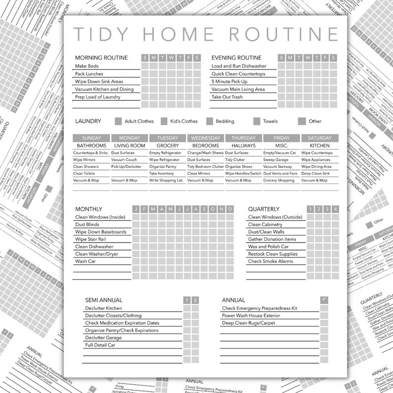 EDITABLE Cleaning Schedule, Tidy Home Routine, Cleaning Checklist ...