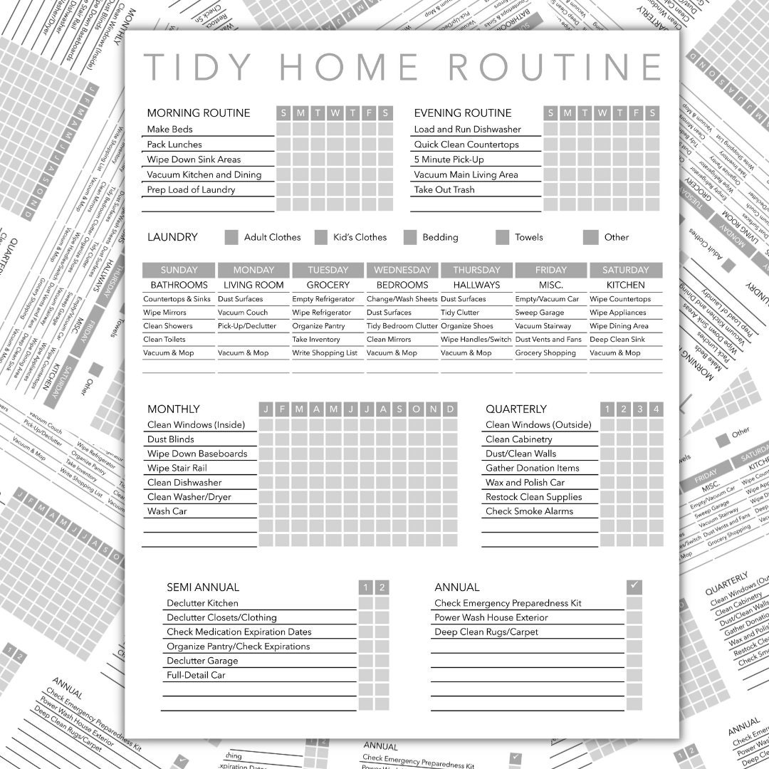 EDITABLE Cleaning Schedule, Tidy Home Routine, Cleaning Checklist ...