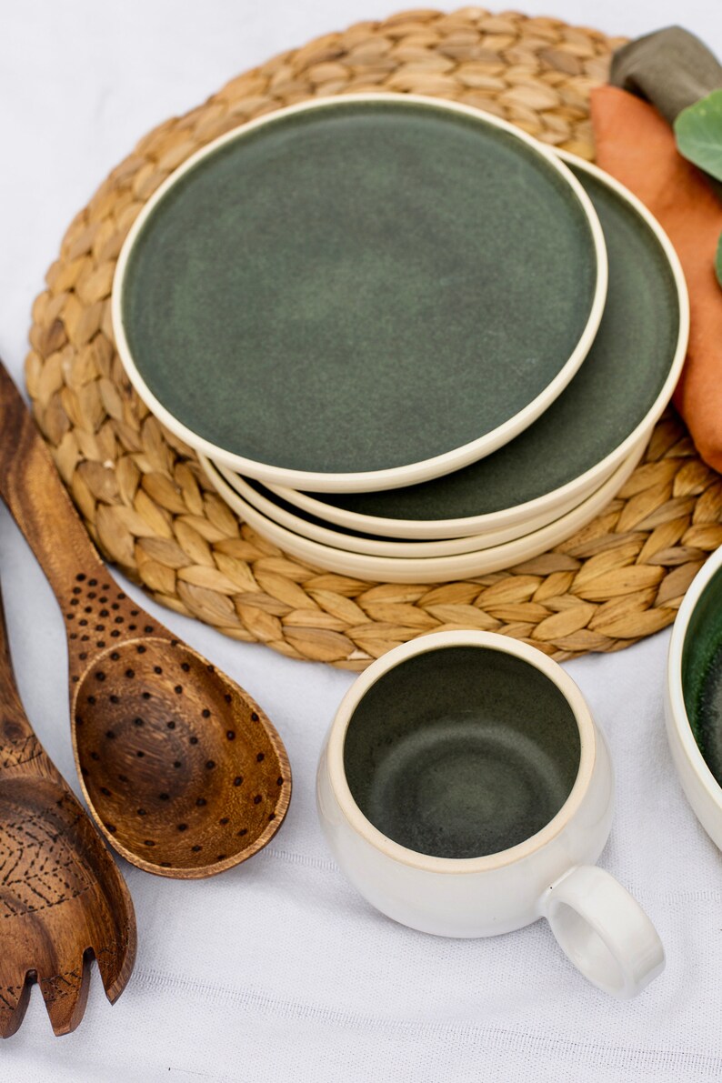 Green Plate Dinner Plate Tableware Dinnerware Handmade - Etsy