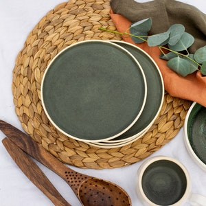 Green Plate, Dinner Plate, Tableware, Dinnerware, Handmade Ceramic ...