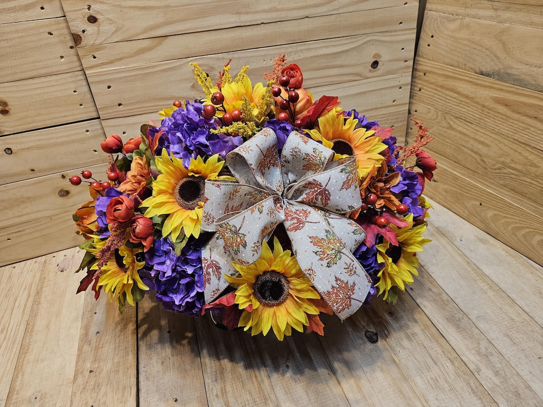 Cemetery Flowers - Fall Grave Flowers - Gravesite Decor - Headstone ...
