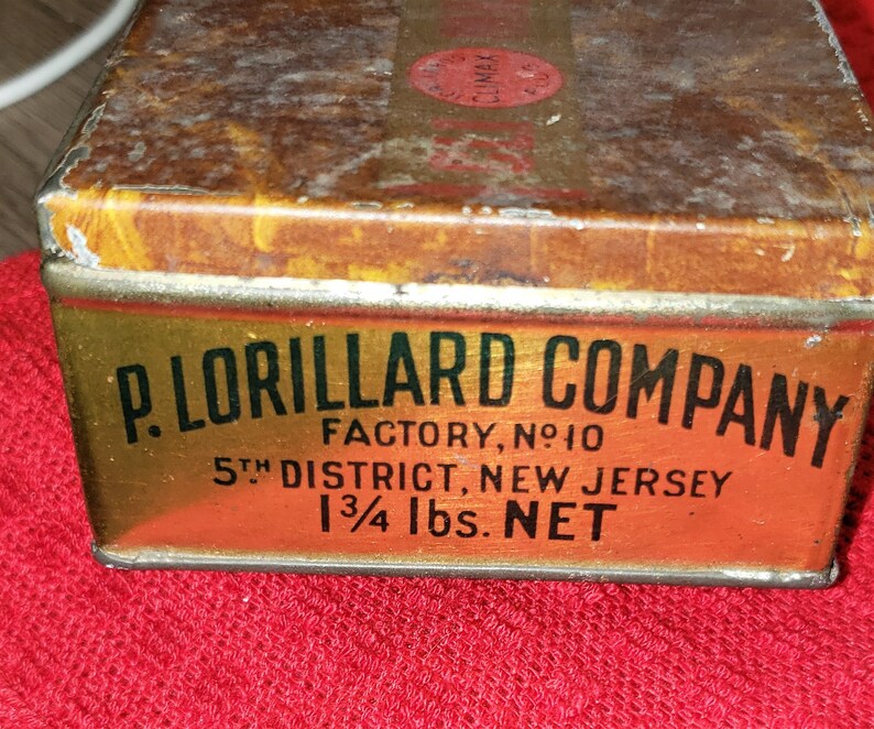 Antique P Lorillard Climax Thin Tobacco Tin 5 Cent Chew Cuts 12 7 Oz ...