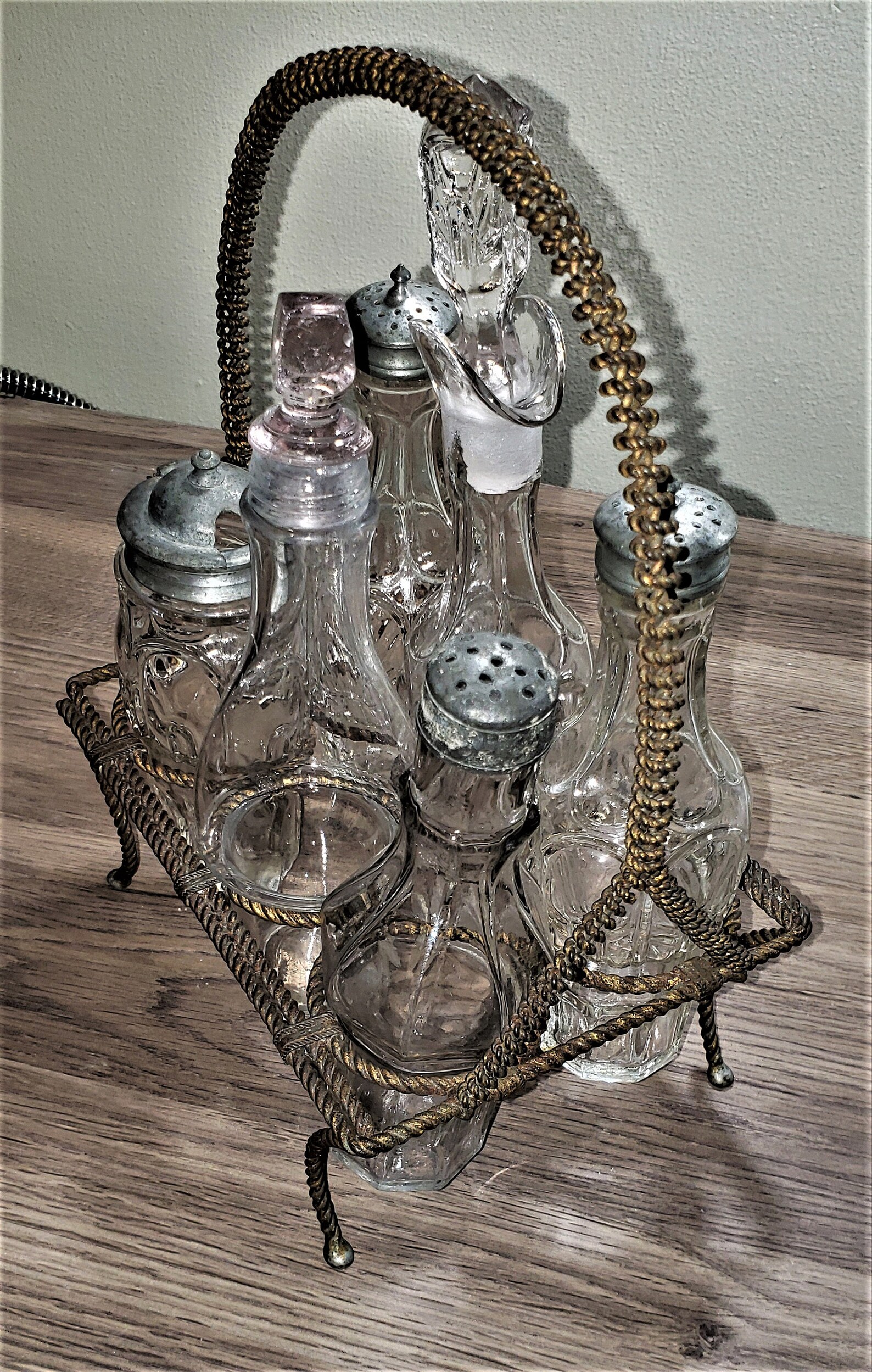 Vintage Victorian Condiment Set With Wire Caddy - Etsy