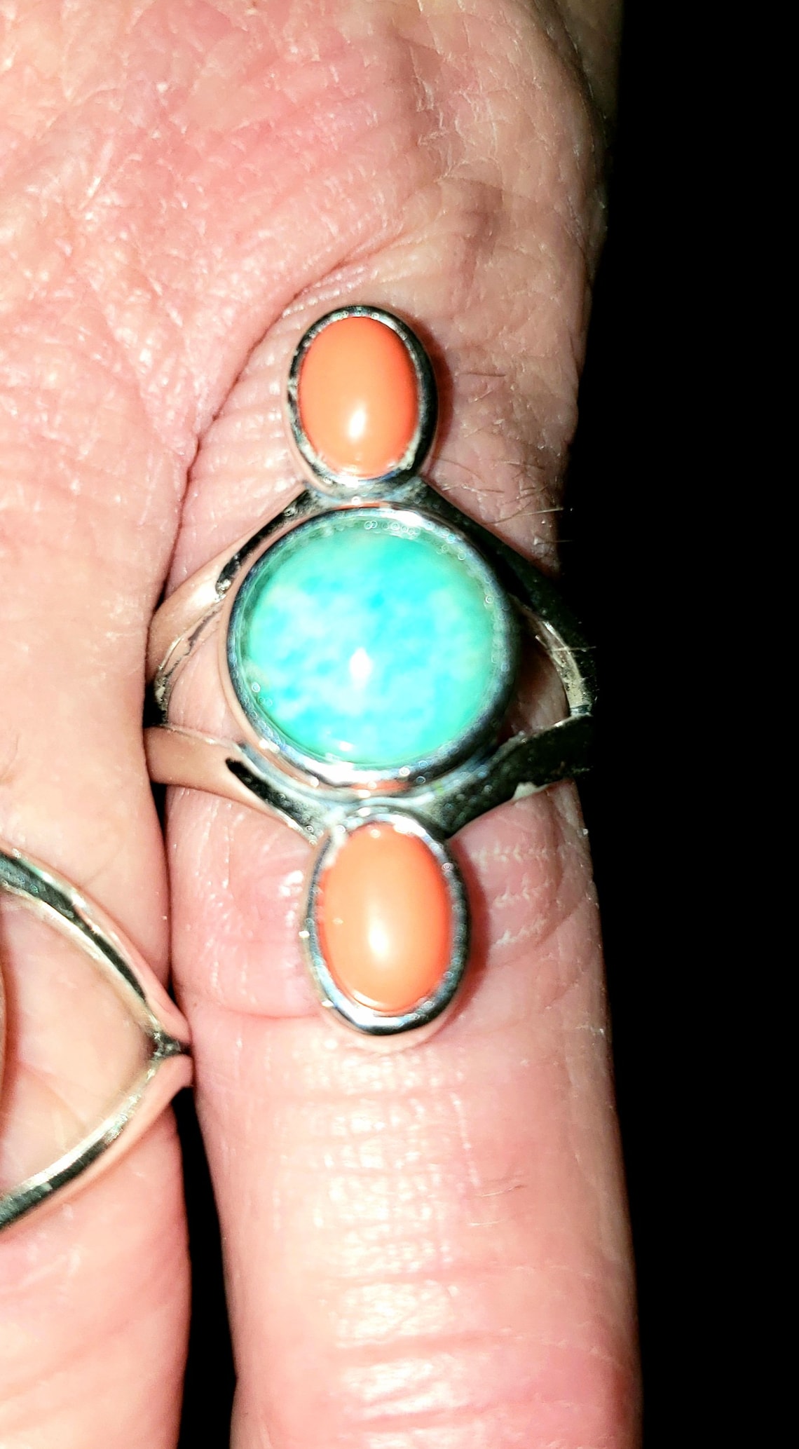 Sterling Silver 3 Stone Statement Ring - Etsy