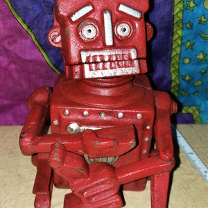 Hubley Cast Iron Robert the Robot Coin Bank 1950's - Etsy