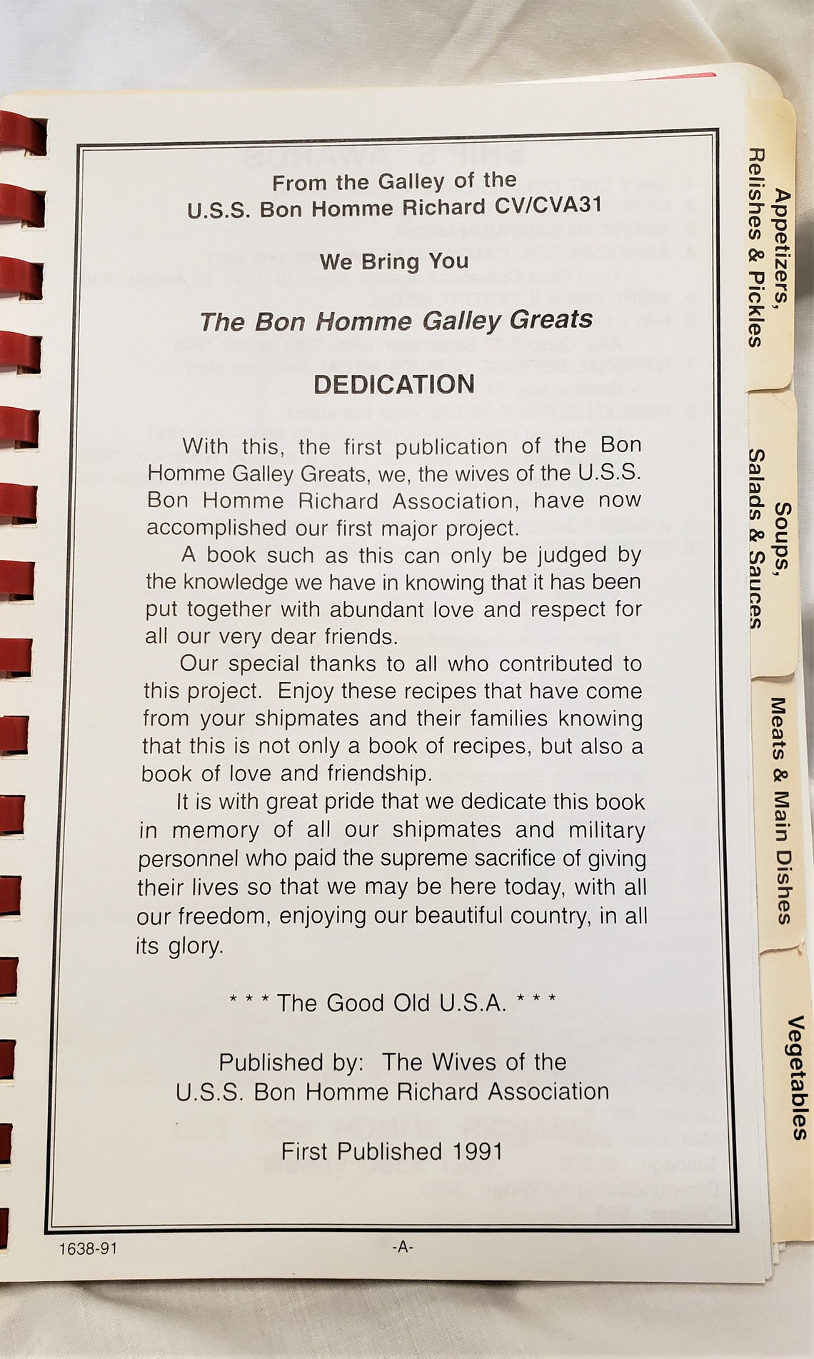 USS Bonham Richard Galley Greats Cookbook 1944 to 1971 Recipes - Etsy