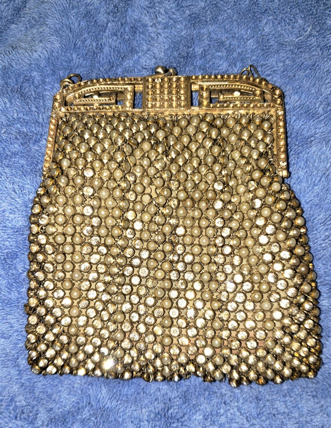 1920s French Chainmail Beaded and Crystals Pouch Purse - Etsy