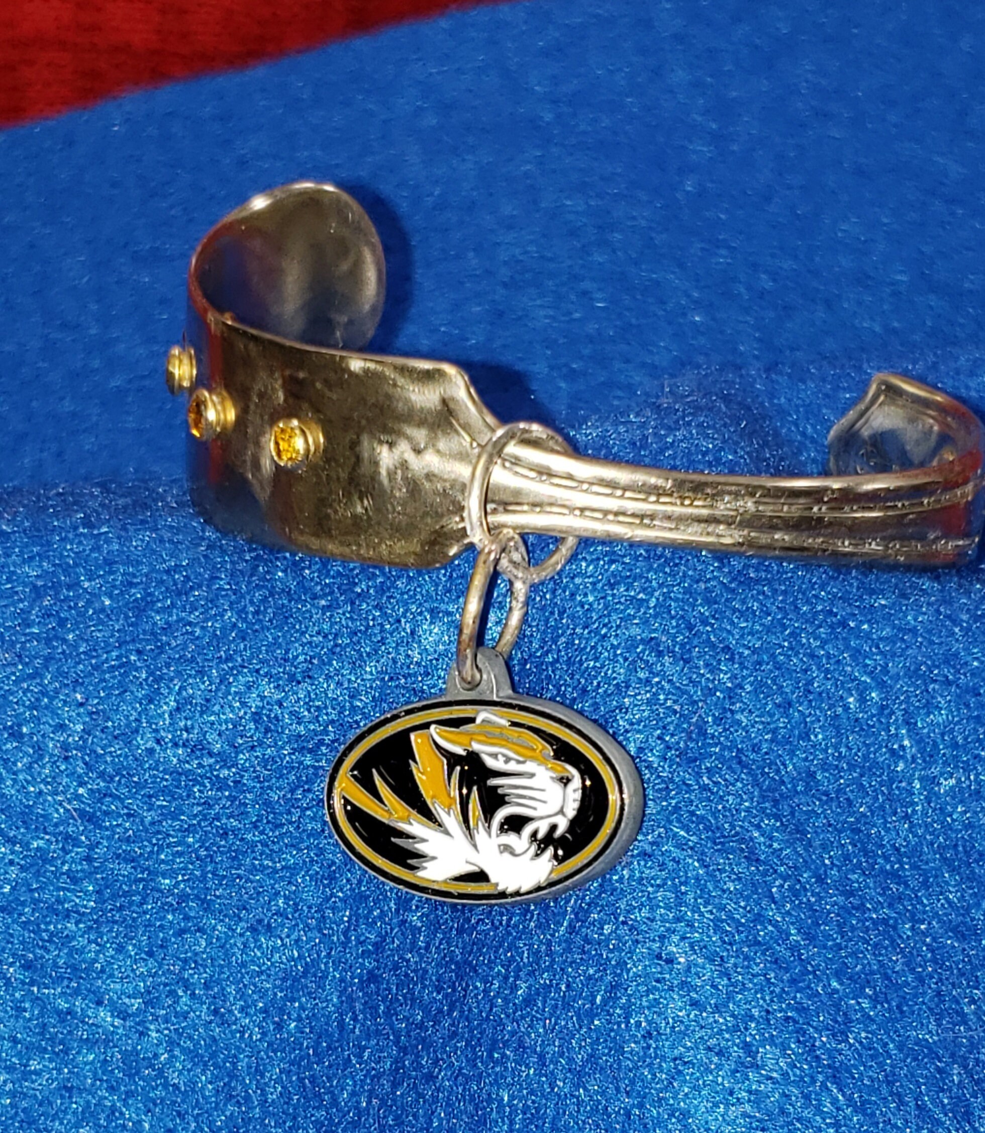 Parkway Silver Plate Butter Knife Cuff With Crystal Rivets and Missouri ...