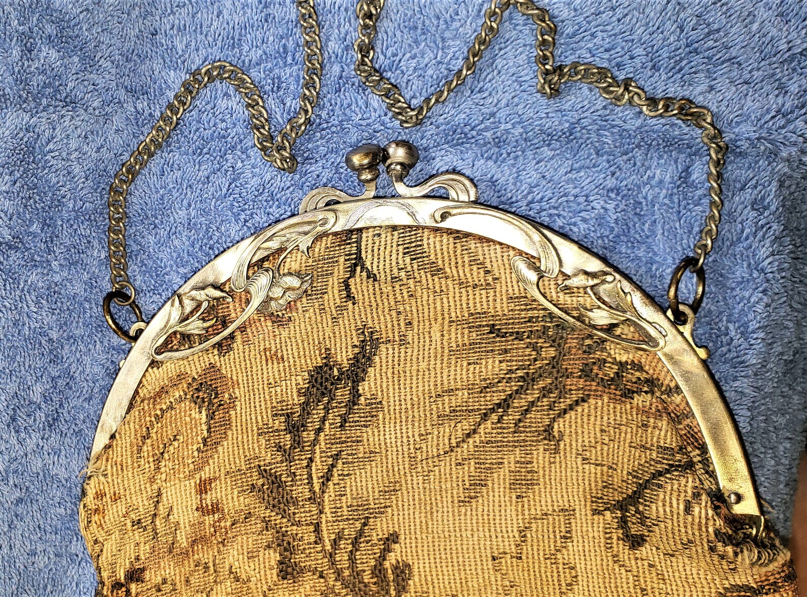 Vintage German Silver Snap Closure Tapestry Bag With Silver - Etsy