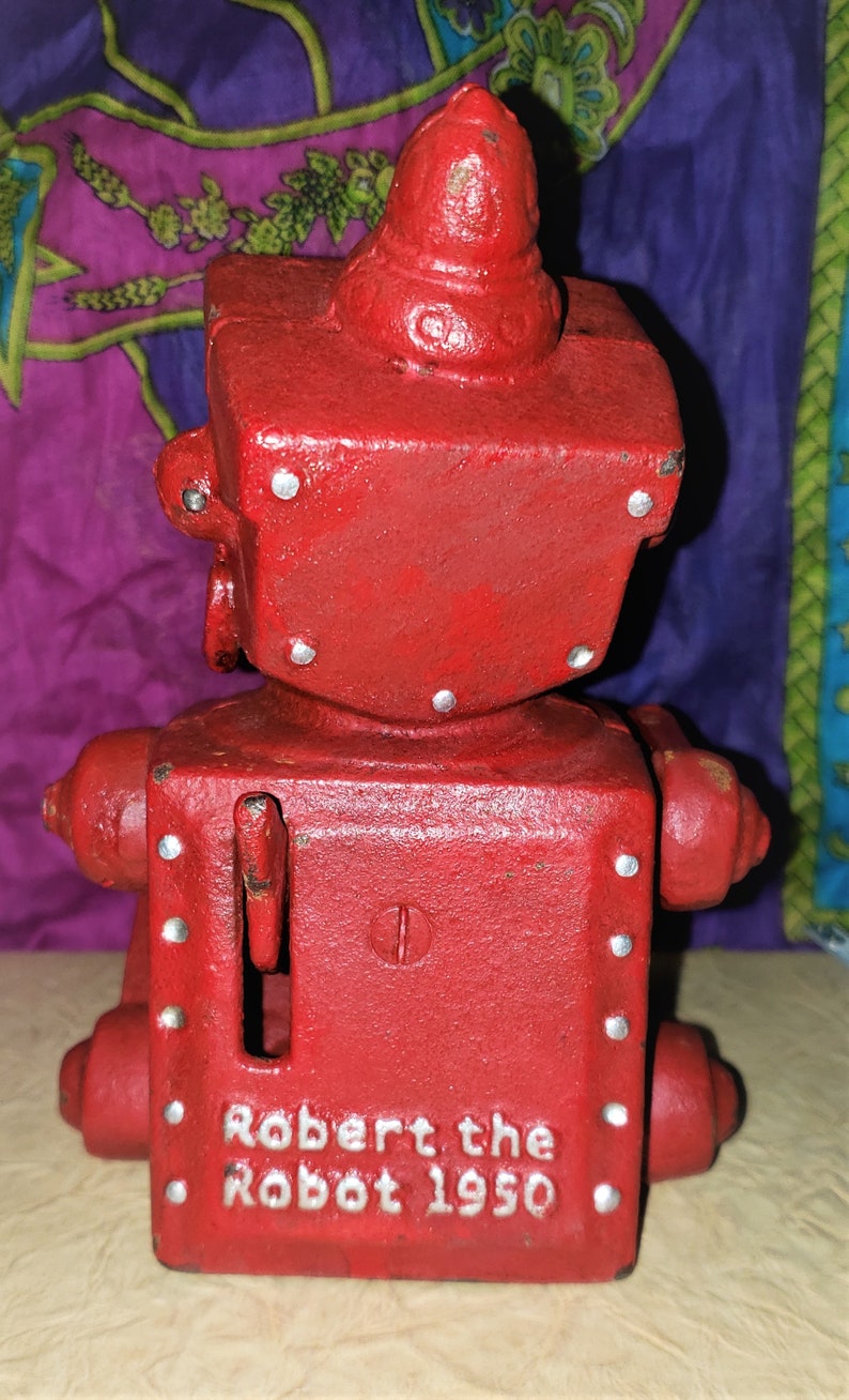 Hubley Cast Iron Robert the Robot Coin Bank 1950's - Etsy