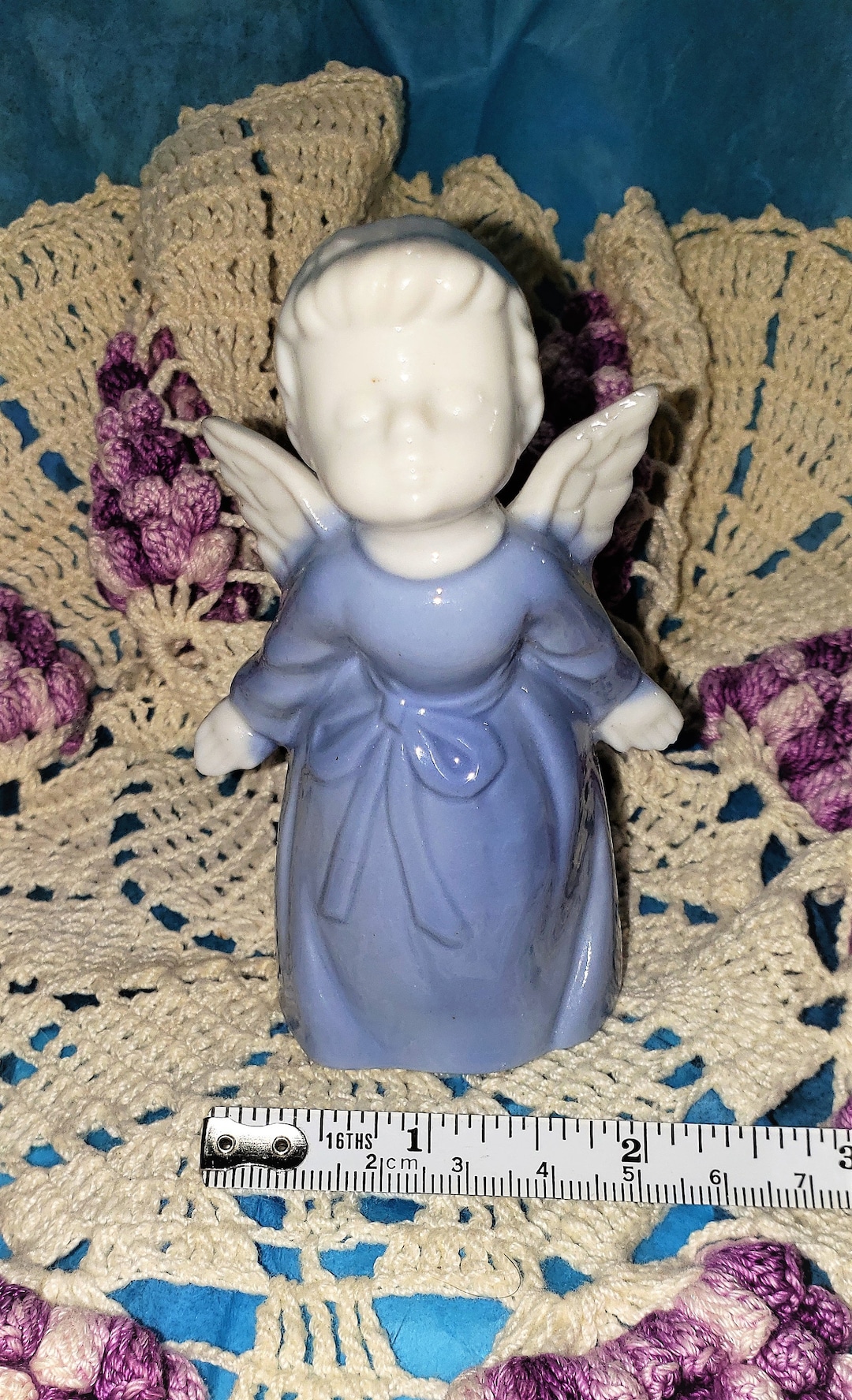 Little Blue Angel Porcelain Figurine - Bin 3-001 - HWL - Etsy