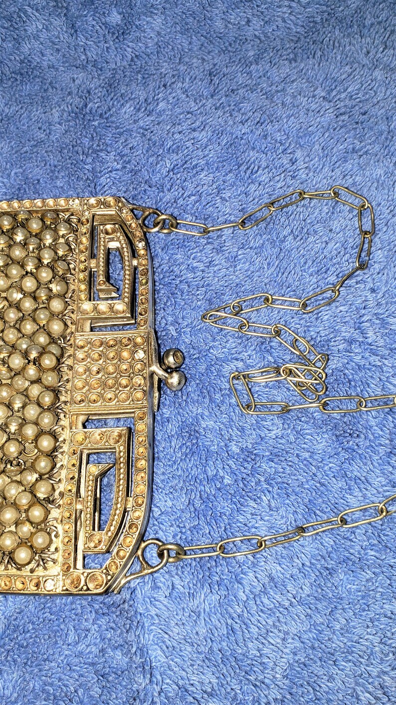 1920s French Chainmail Beaded and Crystals Pouch Purse - Etsy