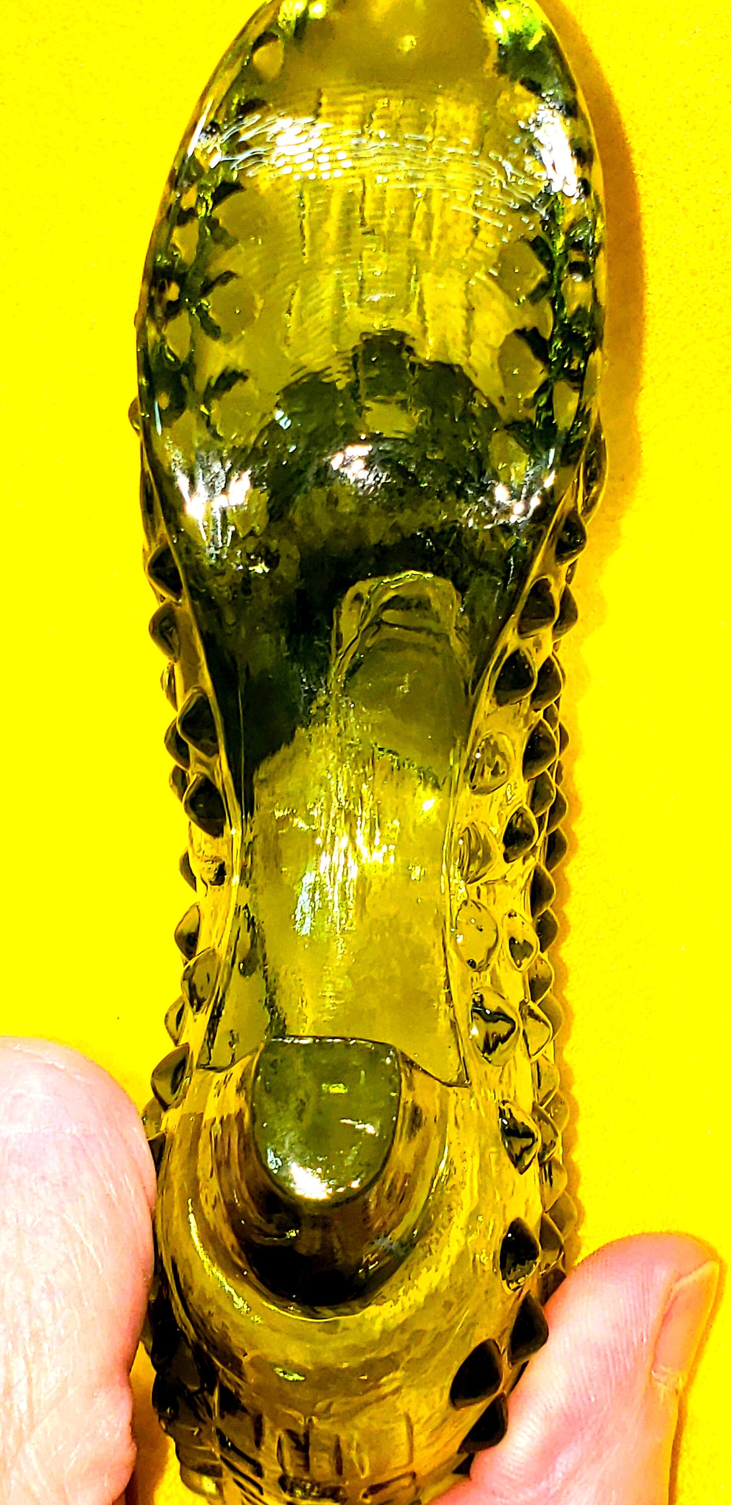 Fenton Glass Hobnail Cats Head Glass Shoe - Green - Etsy