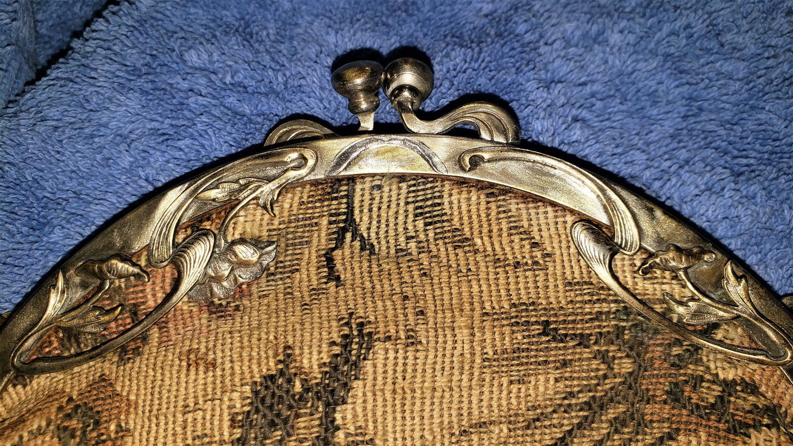 Vintage German Silver Snap Closure Tapestry Bag With Silver - Etsy