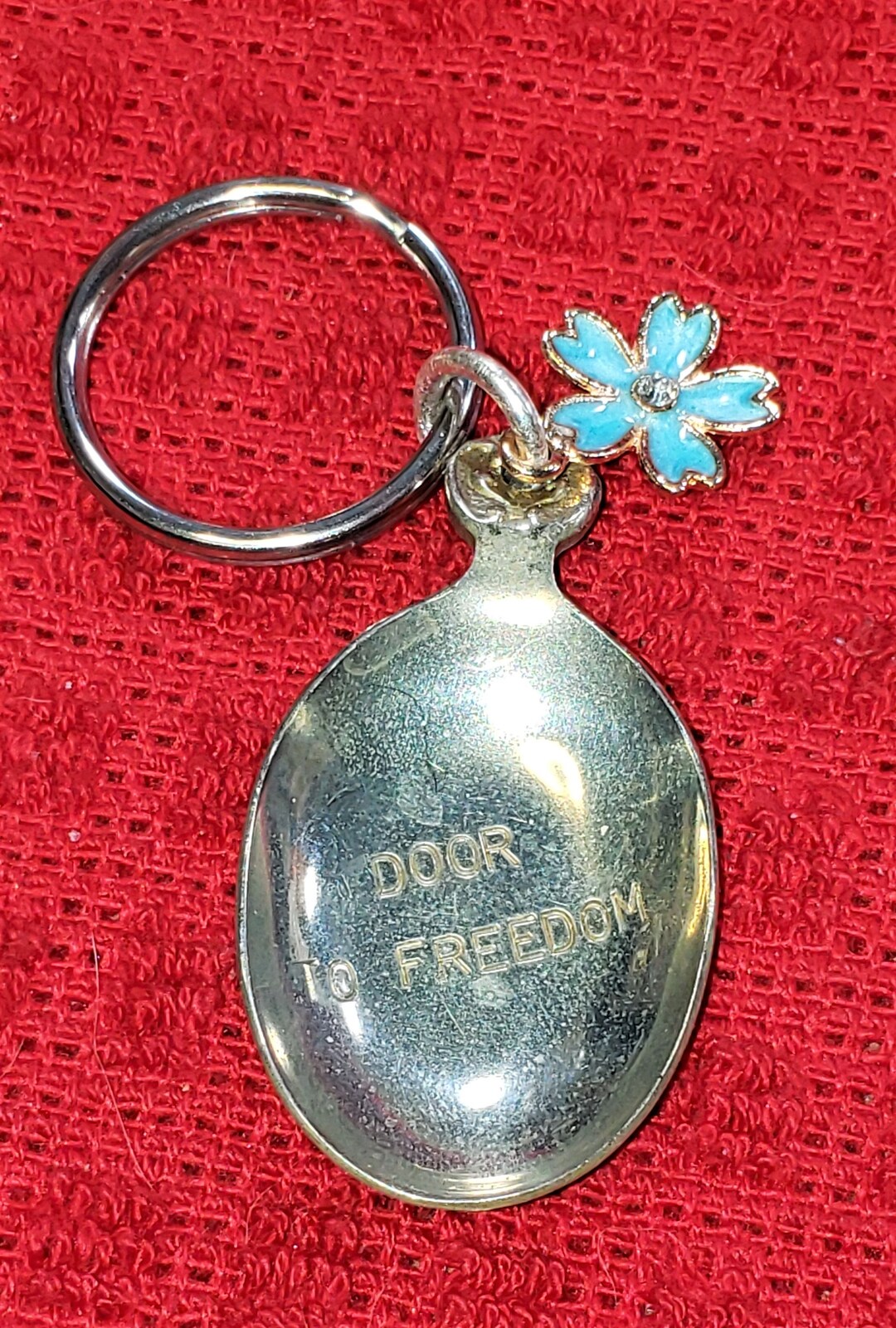 Blue Flower Spoon Key Ring - Etsy