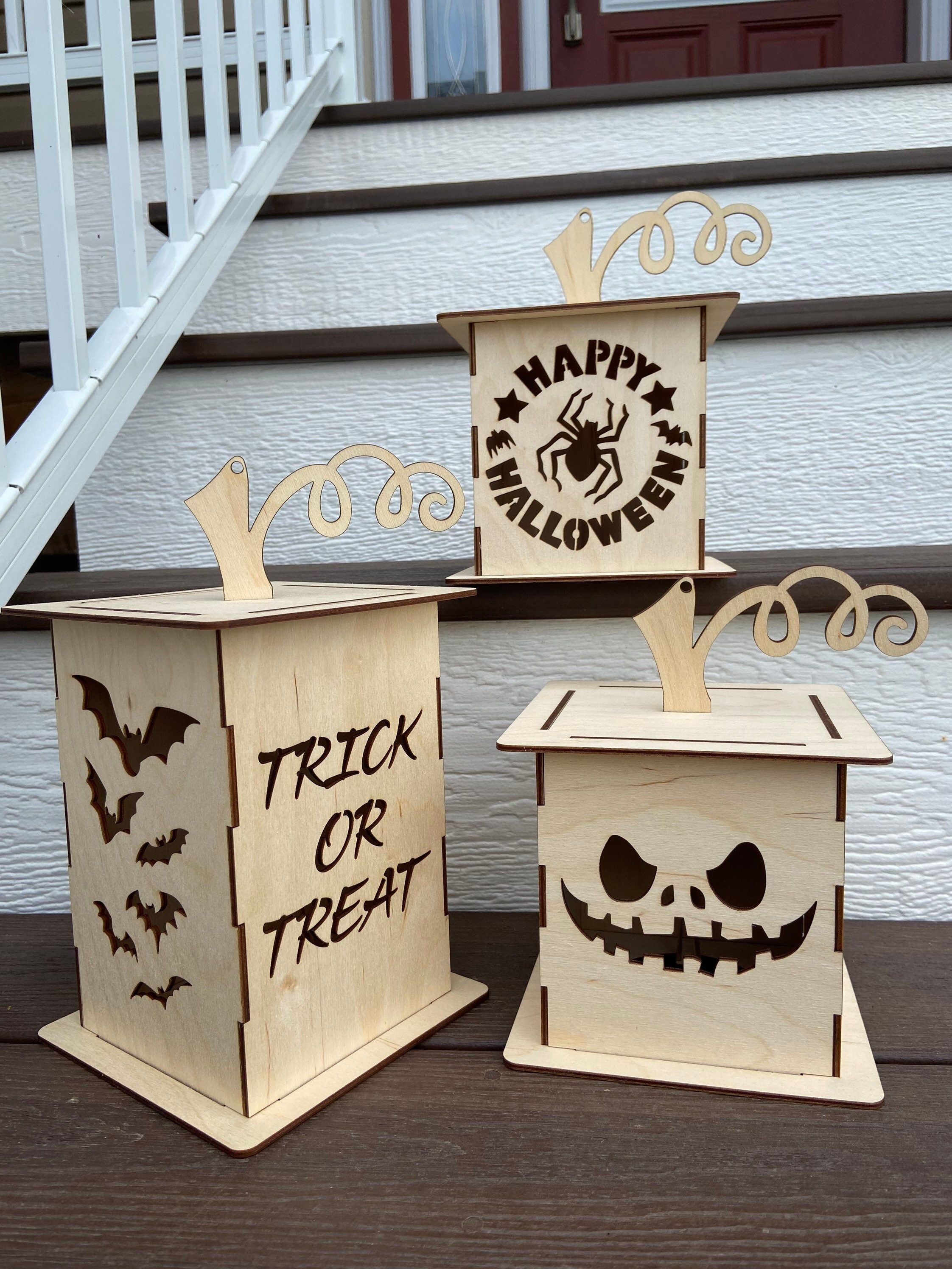 Halloween Lantern | Jackolantern | Wooden Lantern | Halloween Decor ...