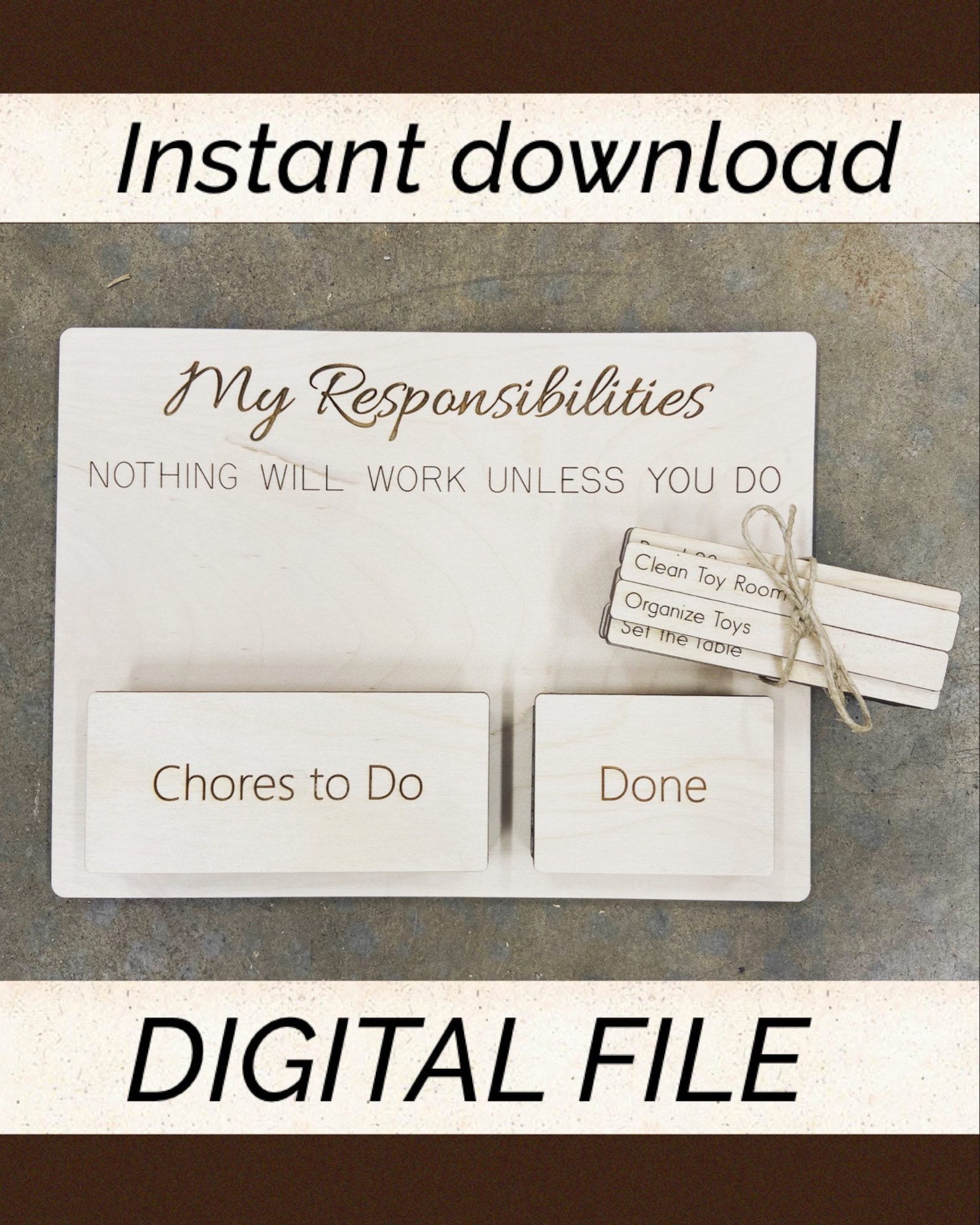 Chore Chart SVG Digital File | Responsibility Chart | Kids Chore Chart ...