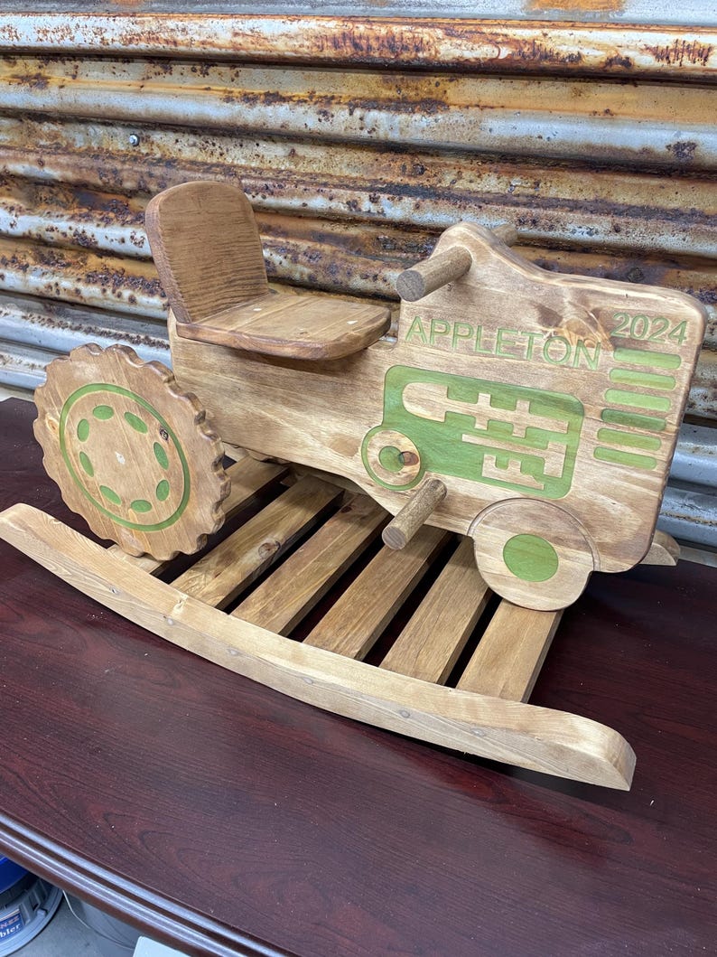 Kids Rocking Tractor Colored Epoxy - Etsy