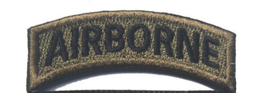 Airborne Tab Green With Black Text Embroidered Mini Patch - Etsy