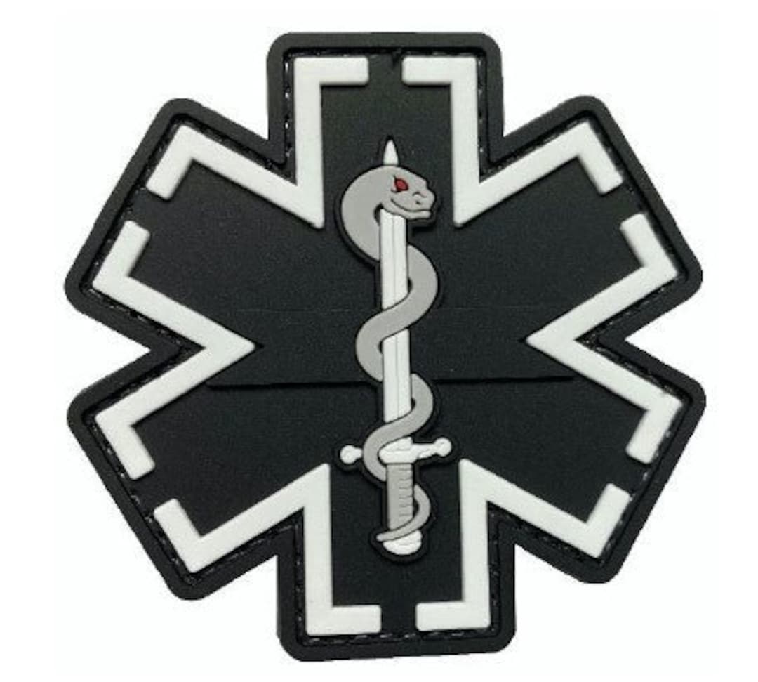Medic Paramedic Ems Emt Medical Star of Life Pvc Patch Black - Etsy