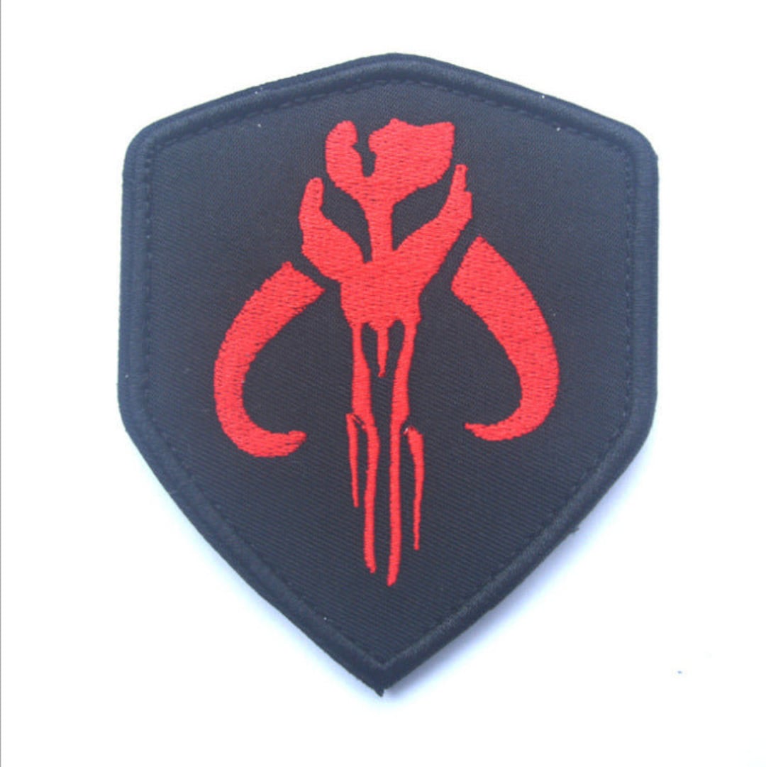 Mandalorian Mythosaur Crest Black and Red Embroidered Patch - Etsy