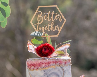 Cake Topper Better Together Gold Cake Topper Wedding Cake - Etsy