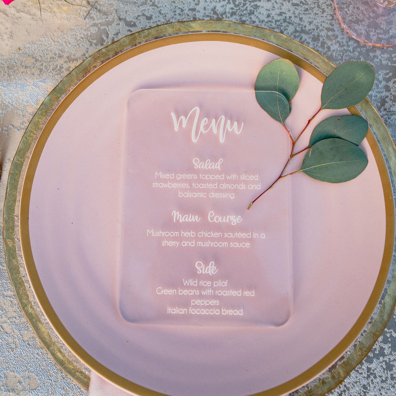 Clear Menu Cards - Etsy