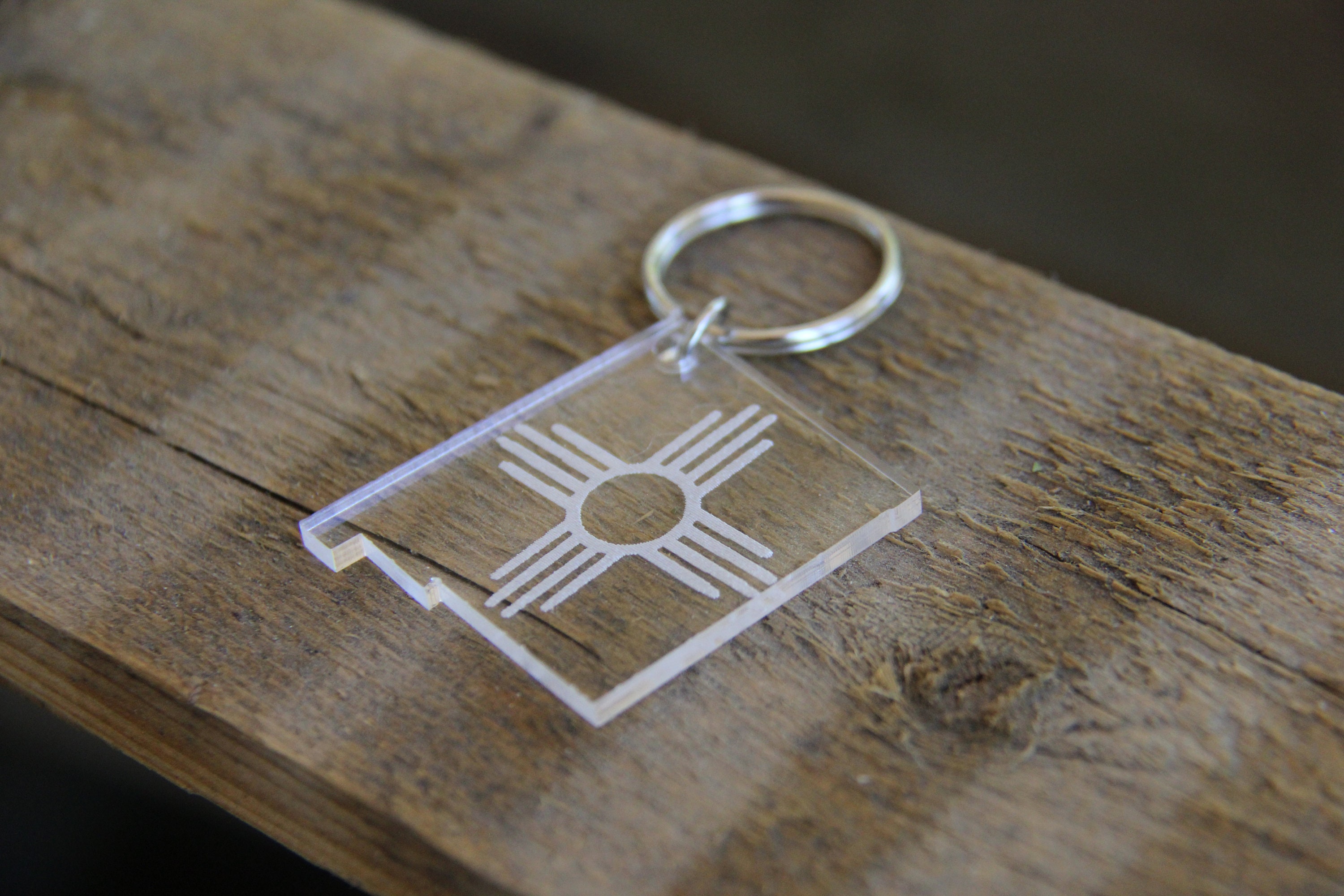 Zia Keychain New Mexico Keychain Clear Acrylic Keychain | Etsy