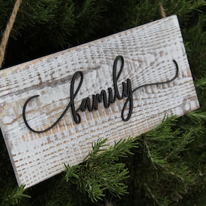 Family Rustic Sign, 3D Sign, Wall Decor, Farmhouse Decor, Black and ...