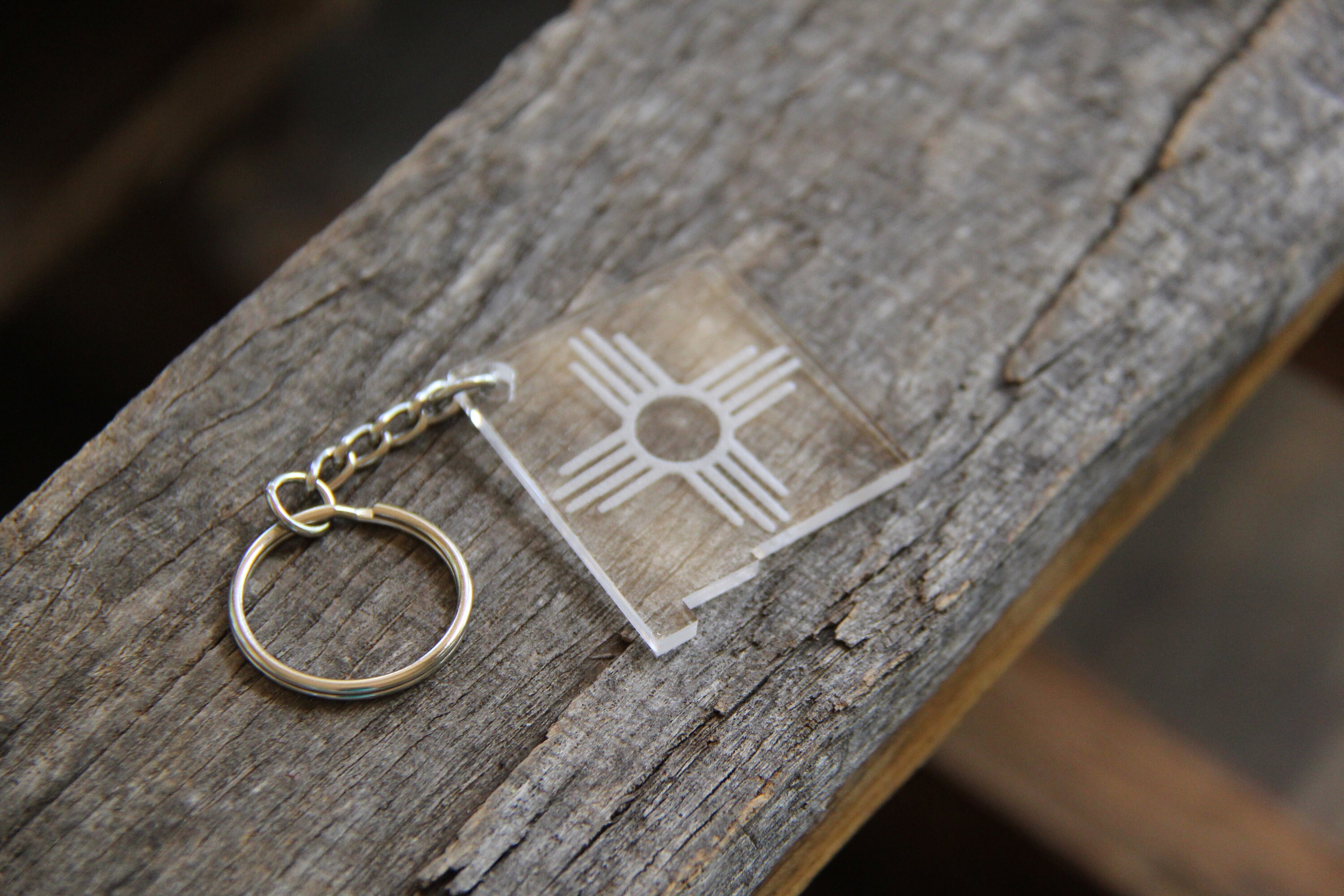 Zia Keychain New Mexico Keychain Clear Acrylic Keychain | Etsy