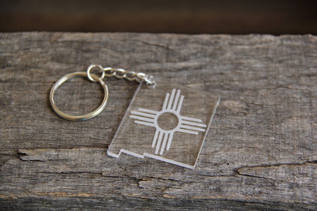 Zia Keychain New Mexico Keychain Clear Acrylic Keychain - Etsy
