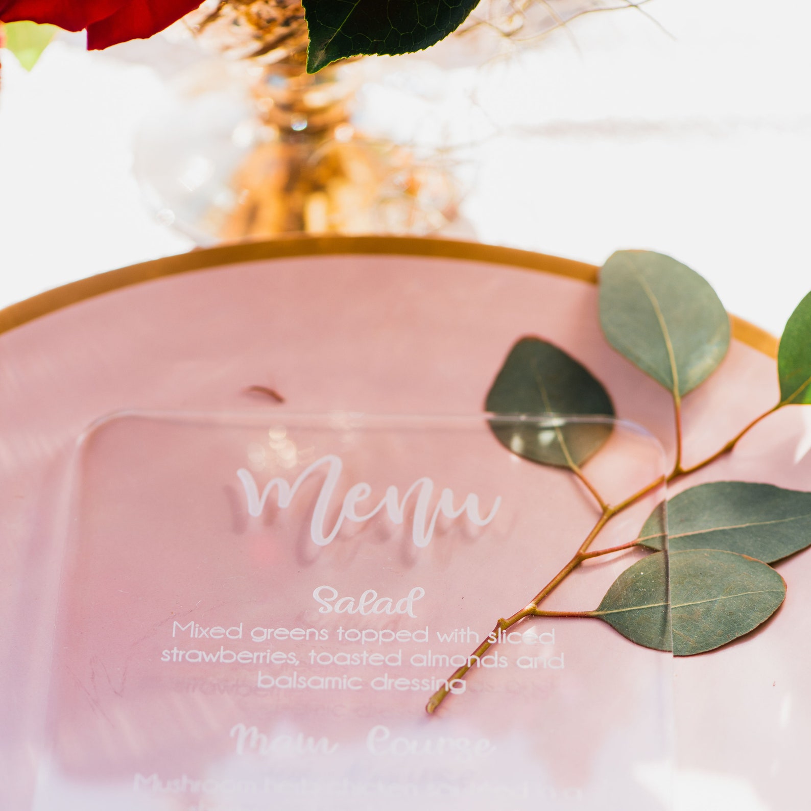 Acrylic Menu Card Engraved Wedding Menu Event Menu | Etsy