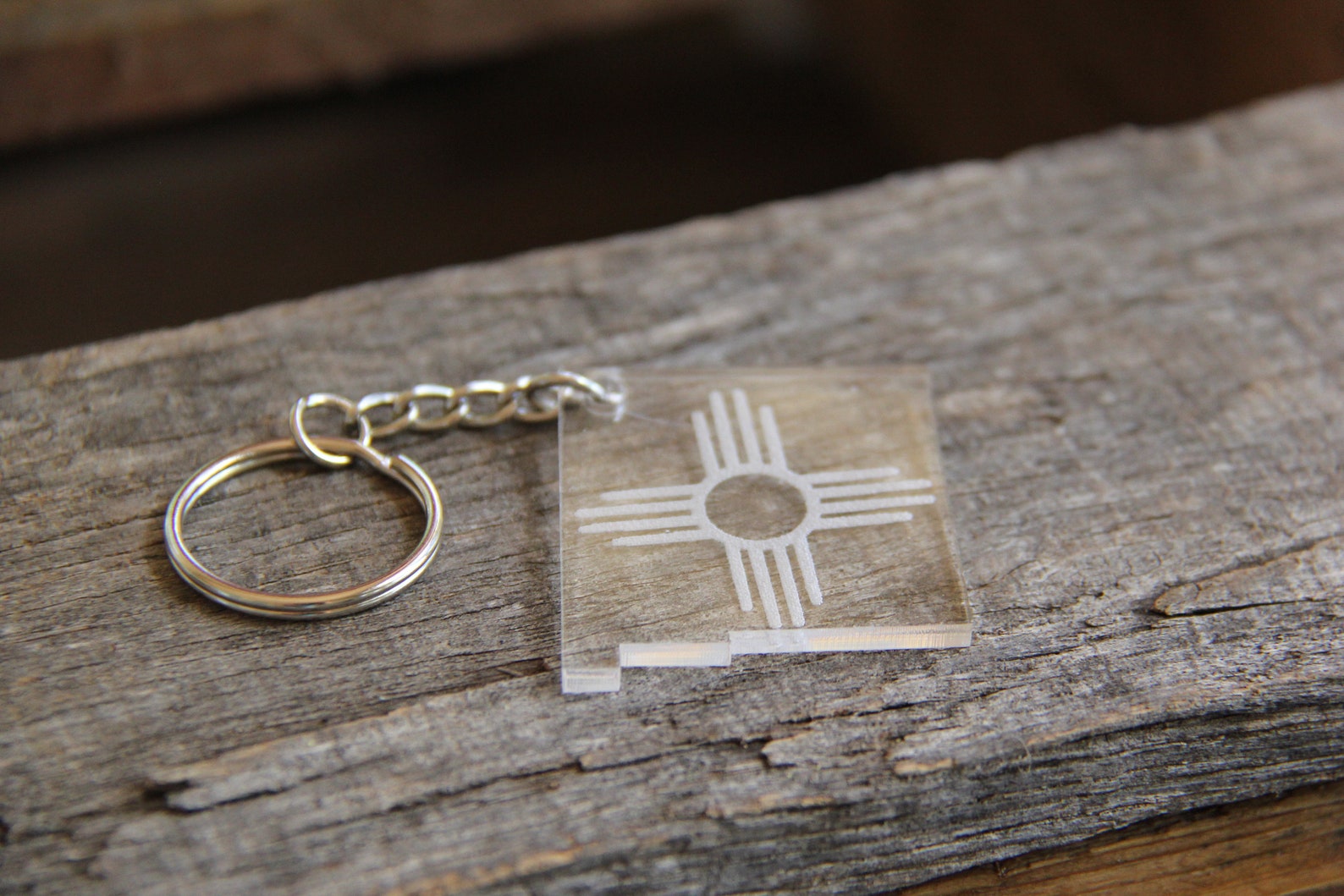 Zia Keychain New Mexico Keychain Clear Acrylic Keychain | Etsy