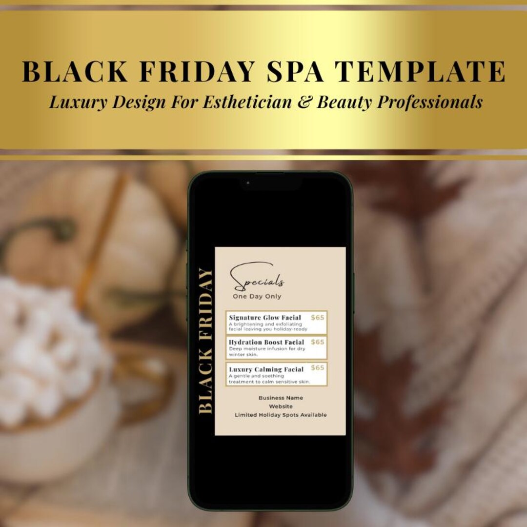 Minimalist Black Friday Spa Flyer | Esthetician Promo Template | Modern ...